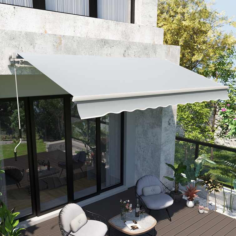 Outsunny 59 Fabric Cover Retractable Patio Awning